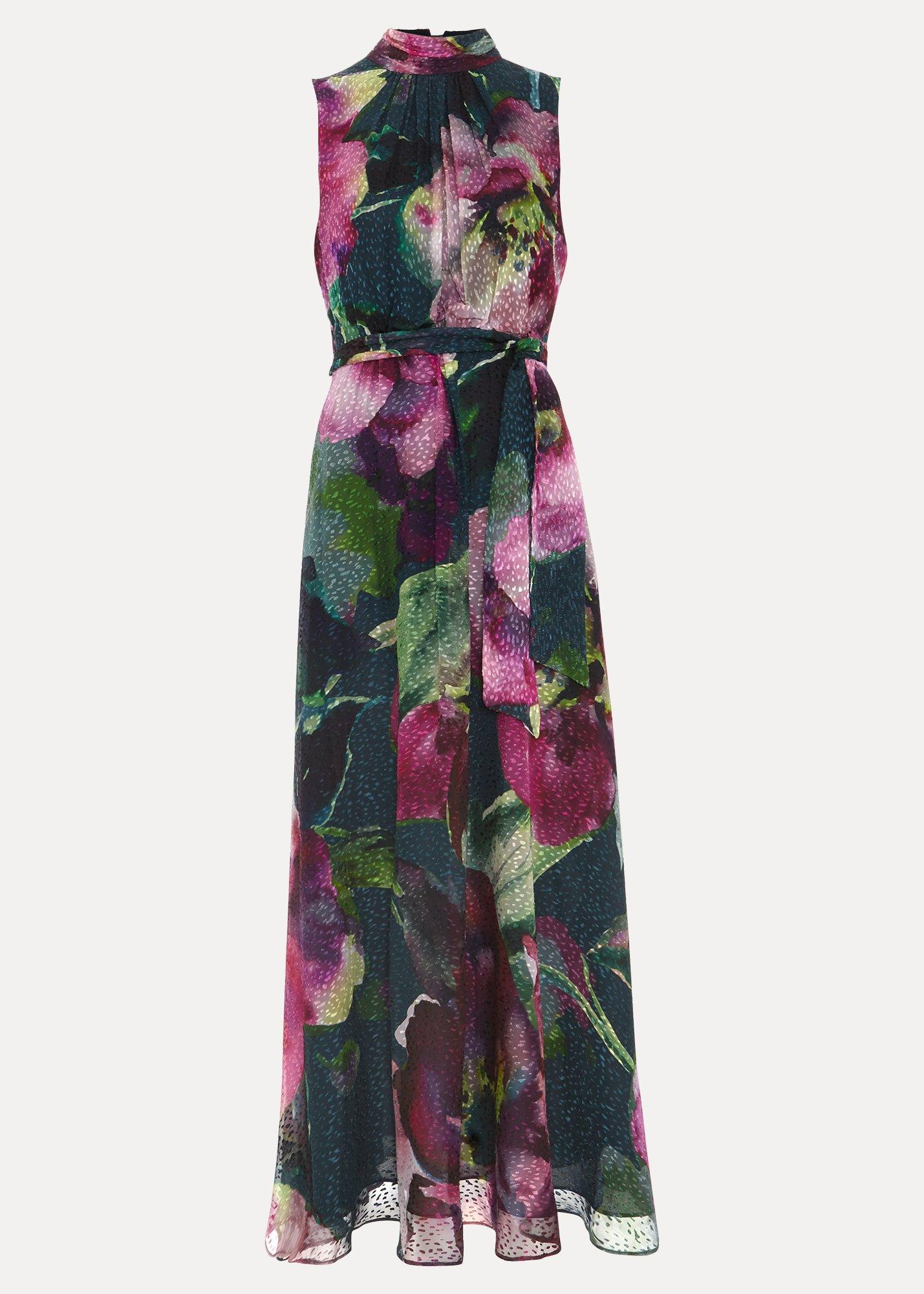 Molly Silk Mix Floral Textured Maxi Dress | Phase Eight UK