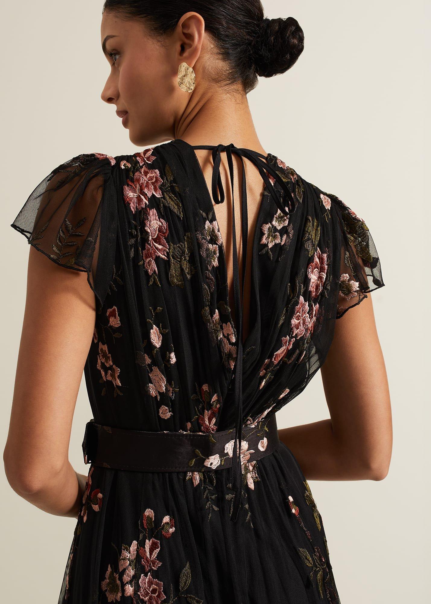 Tamera Mesh Embroidered Maxi Dress | Phase Eight ROW